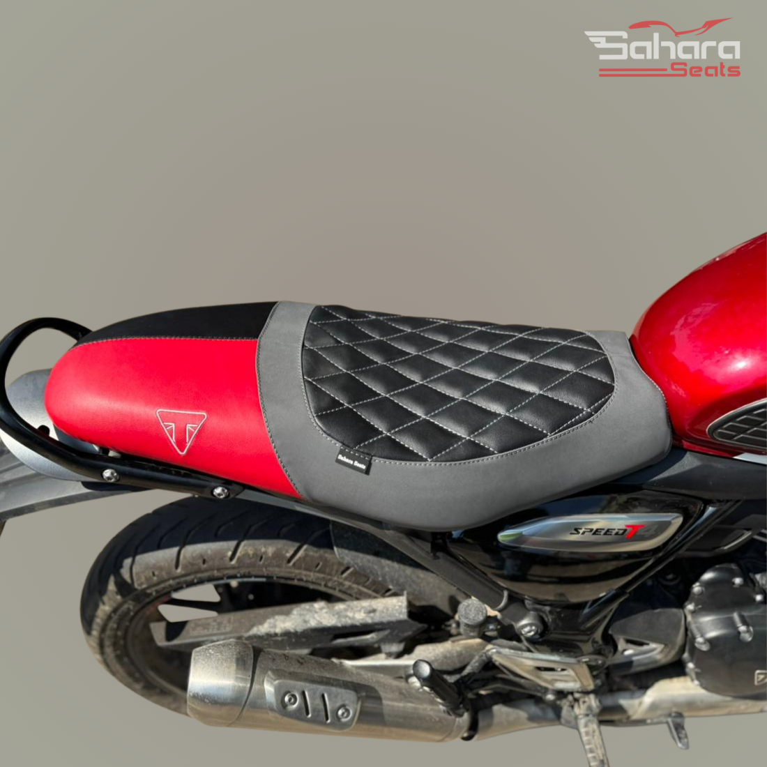 Sahara signature - Custom Diamond Stitch Seat Cover - Triumph Speed 400 ...